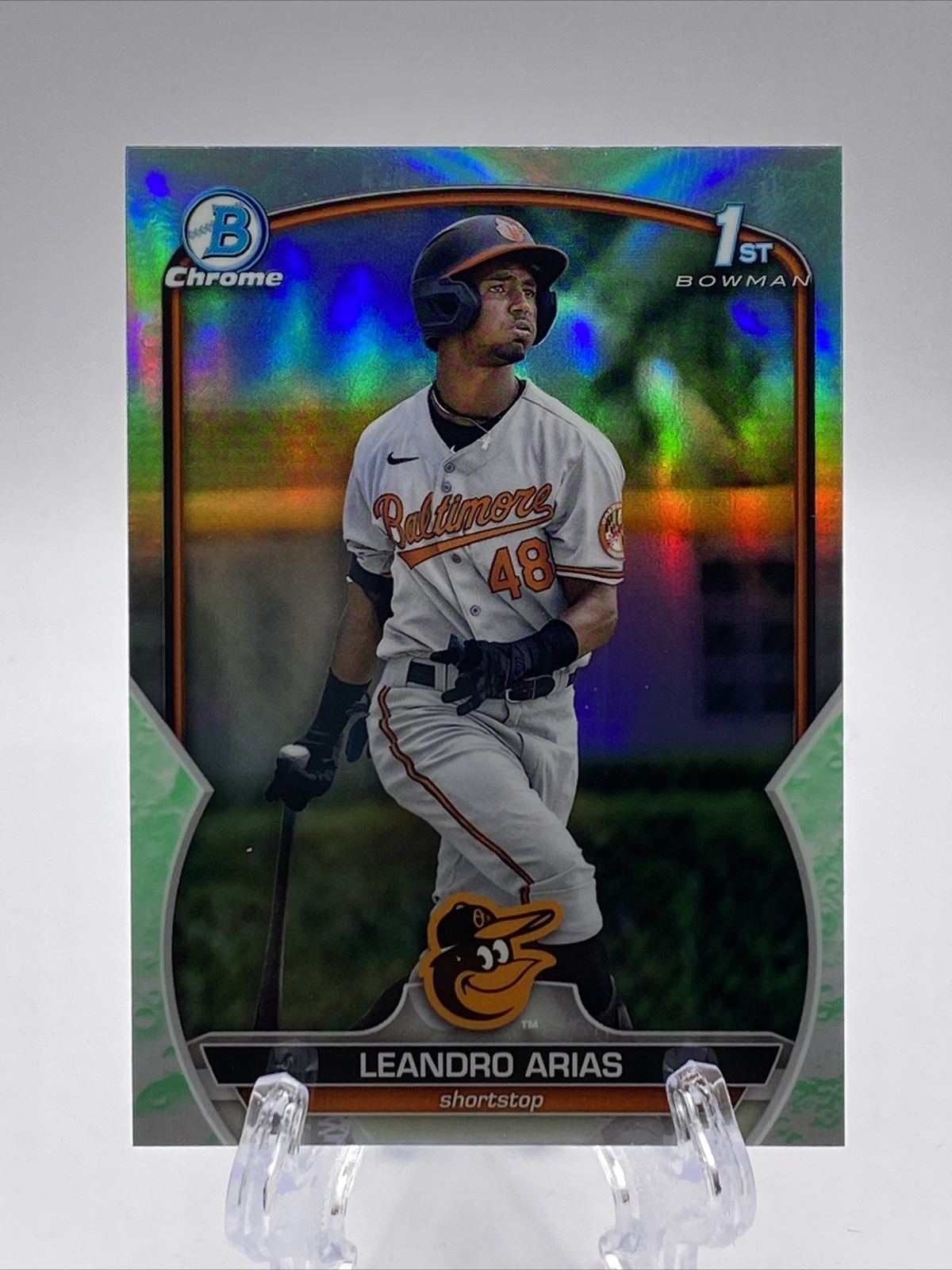 2023 Bowman Chrome Leandro Arias 1st Prospect Autograph #CPA-LA Orioles ...