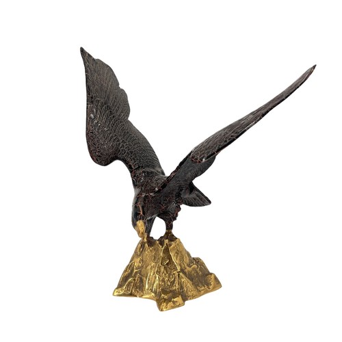 Large Brass Eagle Statue Figurine 12" Tall Freedom Two Tone Home Decor ...