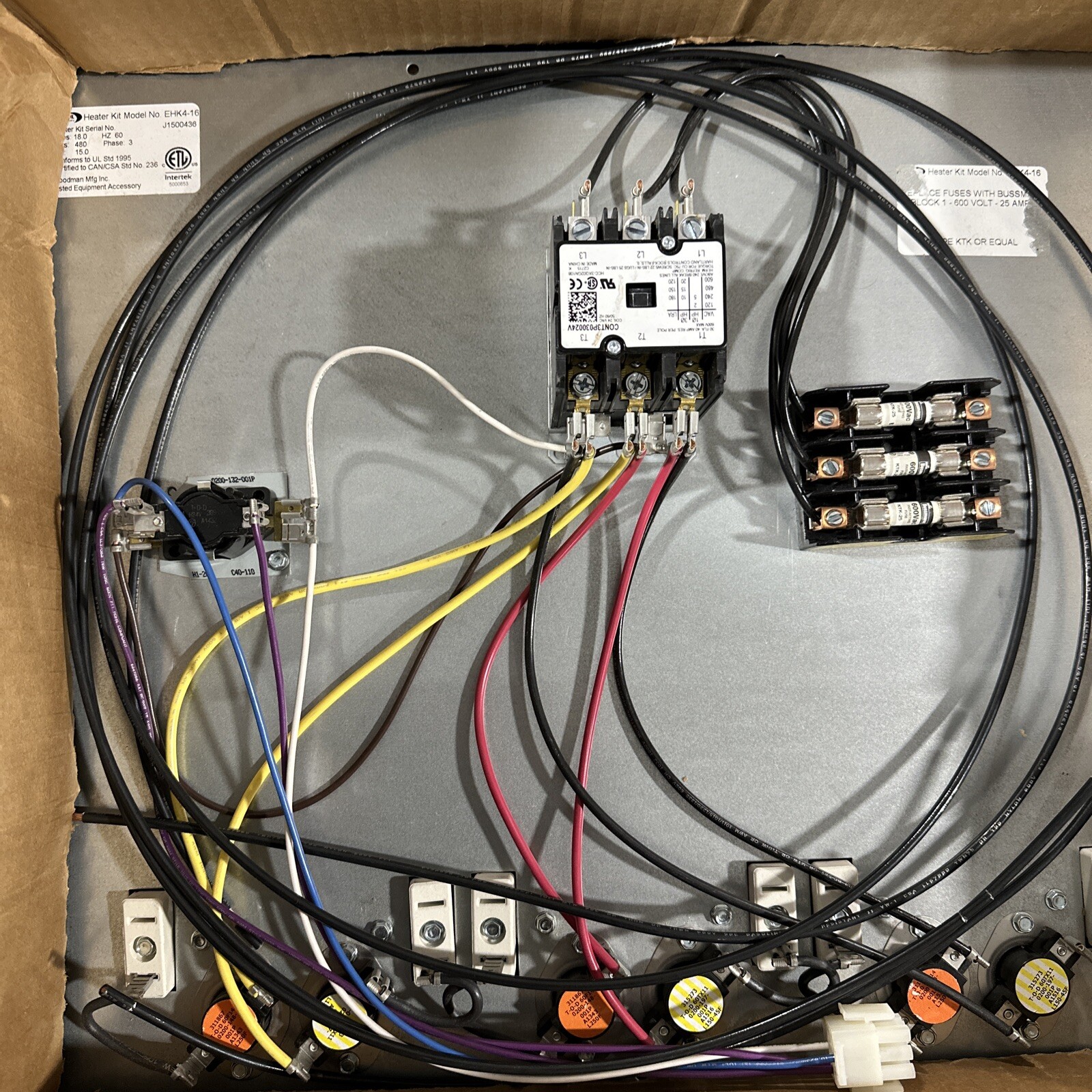 Goodman Packaged Unit/RTU EHK4-16 Electric Heater Kit 15Kw 480V 3ph for ...