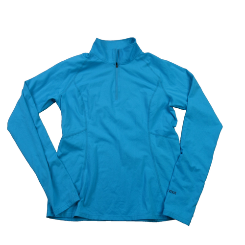 Marmot Sweater Womens Medium Long Sleeve 1/4 Zip Outdoors Pullover Blue ...