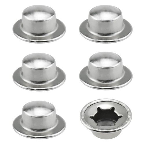 6 Pcs Push on Pushnut Caps, Spring Steel 1/2" Axle Cap Nut, Permanent ...