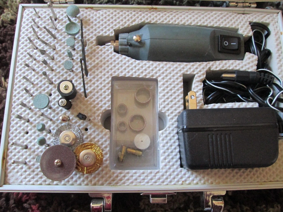 Nikota Mini Rotary Tool Kit #01233 Dremel Tool Metal Case And Manual ...