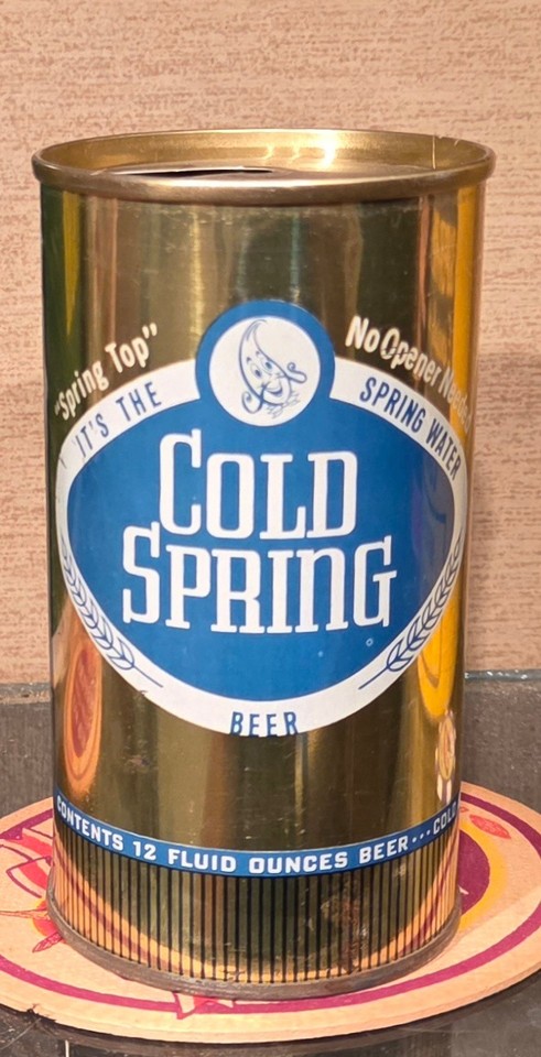 1968 "SPRING TOP" COLD SPRING STRAIGHT STEEL PULL TAB BEER CAN COLD ...