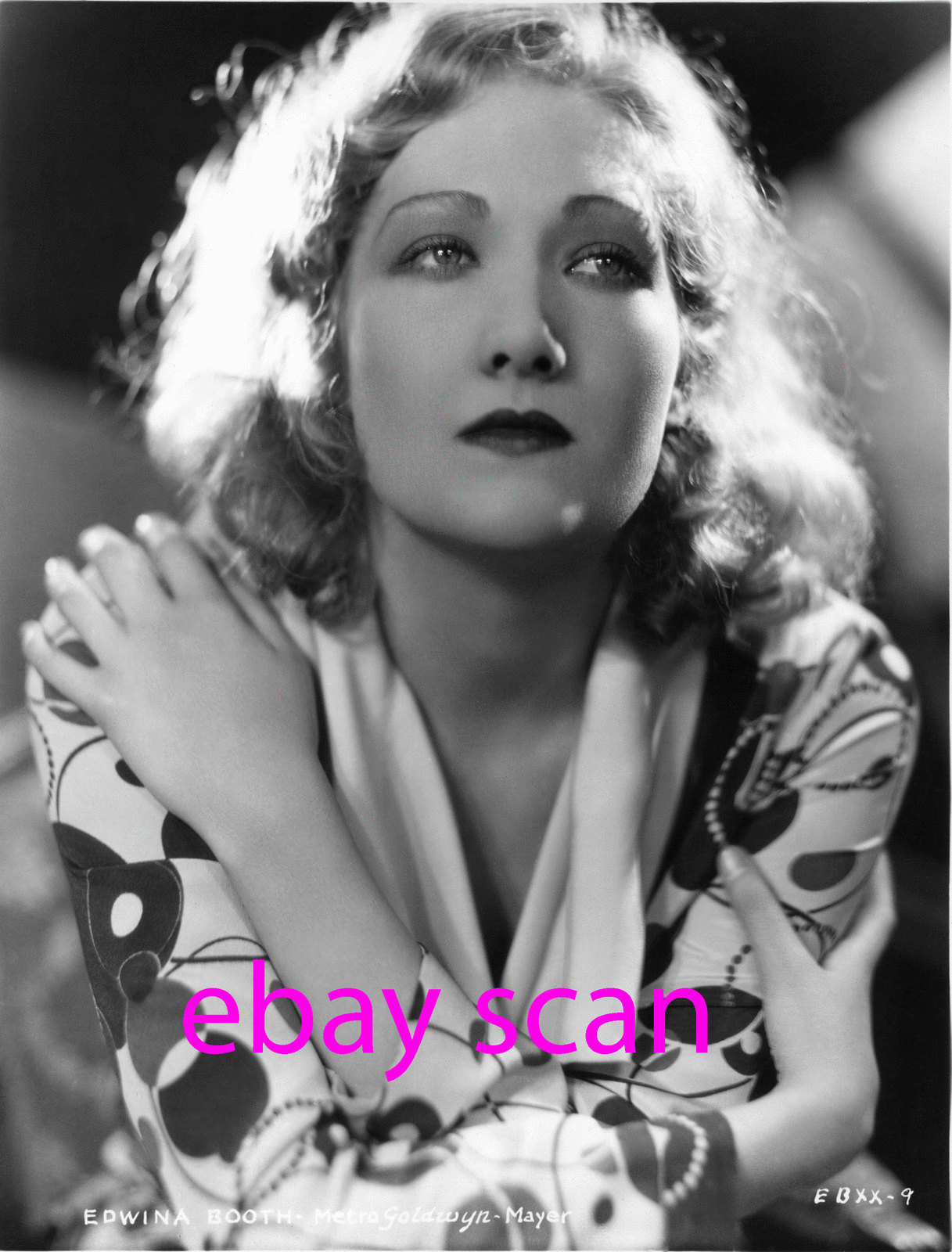 Edwina Booth 8x10 Lab Photo Bandw 1930s Close Up Sexy Back Lit Hair