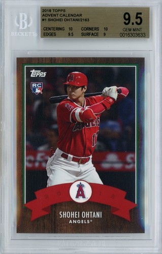 2018 TOPPS NOW MLB #1 SHOHEI OHTANI ROOKIE ADVENT CALENDAR BGS GEM 9.5 ...