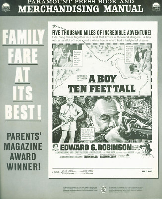 A Boy Ten Feet Tall (1963) press book Edward G. Robinson, Fergus ...