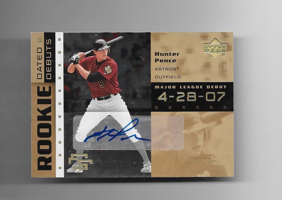 2007 UD Future Stars - HUNTER PENCE - Rookie Dated Debut Autograph ...