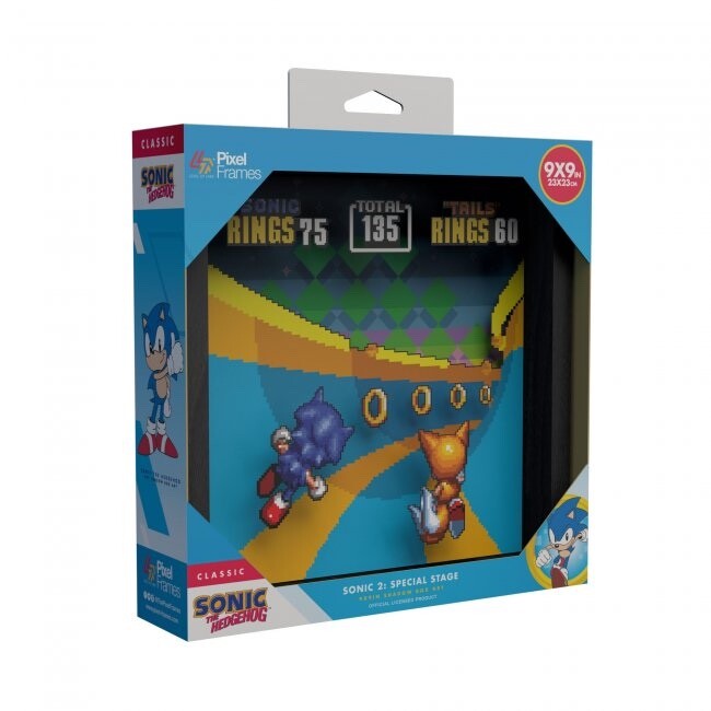 Pixel Frames Sonic The Hedgehog 2: Special Stage 9x9 3D Shadow Box Art ...