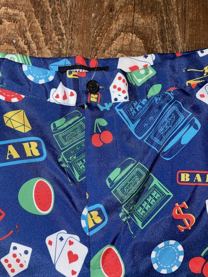 Suitmeister Ugly Casino Poker Pants Men's X-Large Blue Straight ...
