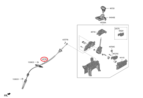 KIA SELTOS SP2 ATM LEVER CABLE ASSY 1.6L PETROL 2019-2021 -GENUINE KIA ...
