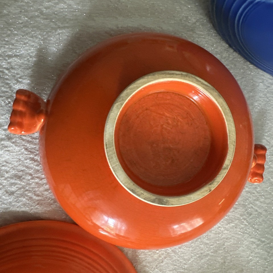 Fiestaware Vintage Radioactive Red Covered Casserole Dish Orange | eBay