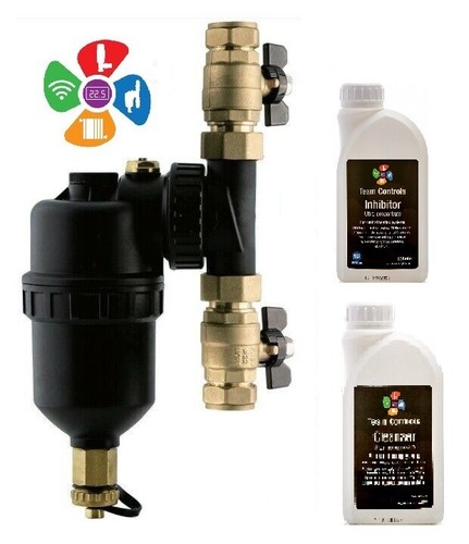 Magnetic Boiler Filter 22mm Inline for Central Heating + Inhibitor ...