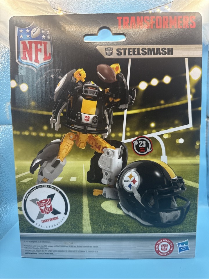 Transformers NFL Series STEELSMASH Pittsburgh Steelers Robot to Helmet ...