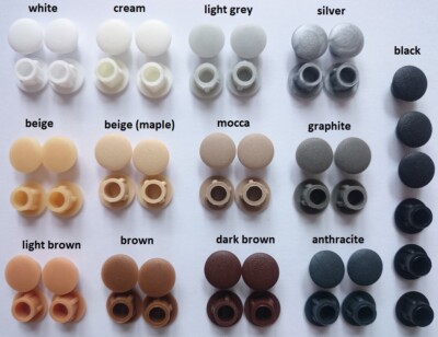 8mm Hole Caps Covers Push Fit Furniture Kitchen White Graphite Grey ...