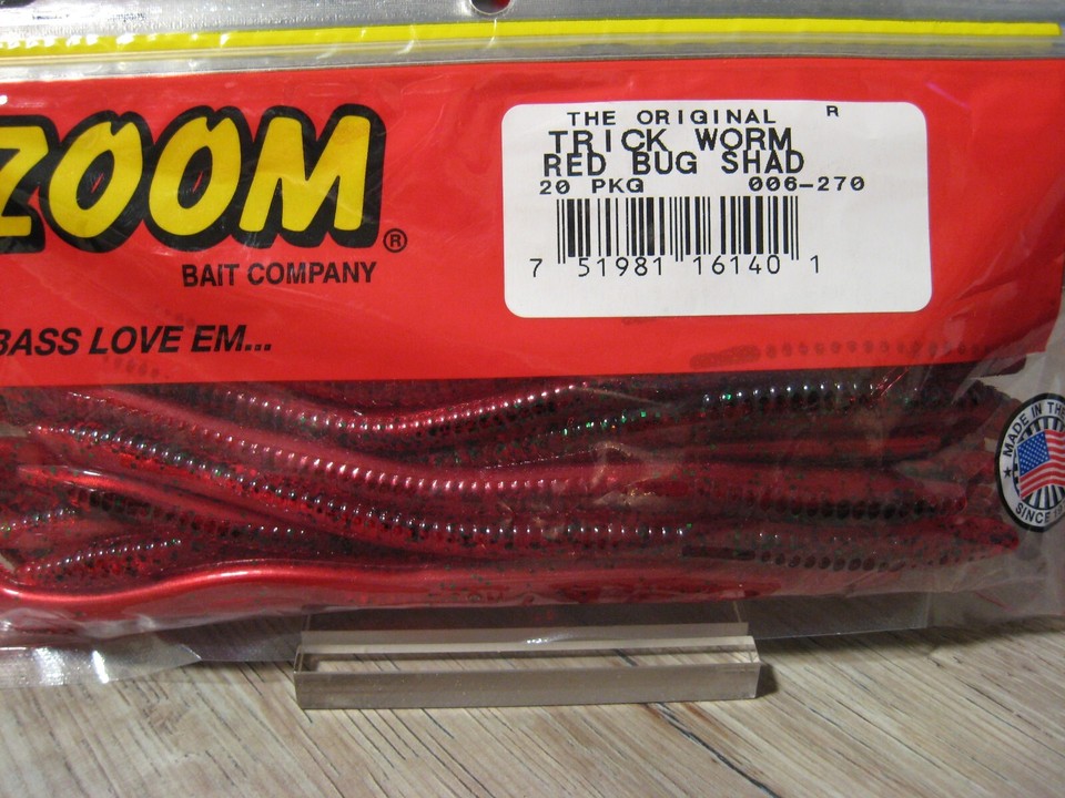 Zoom Soft Baits - 6 1/2" Trick Worms 006 - Choose Colors - 20 Worms Per ...