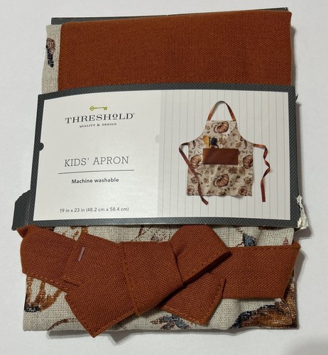 Kids Fall Chef Apron Orange Pumpkins Floral By Threshold Baking /Crafts ...