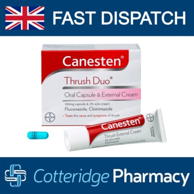 Canesten Thrush Duo 150mg Oral Capsule (Tablet) / 2% External Cream ...
