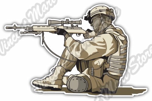 Sniper Rifle US Army Soldier Military Gun Car Bumper Vinyl Sticker ...