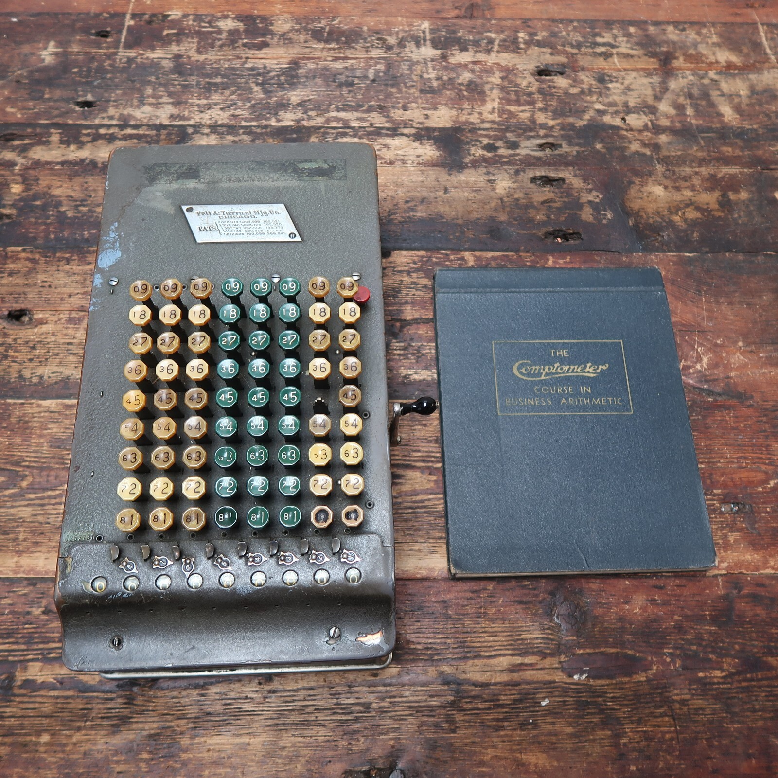 Felt & Tarrant Comptometer 1920 Adding Machine + The Comptometer Book ...