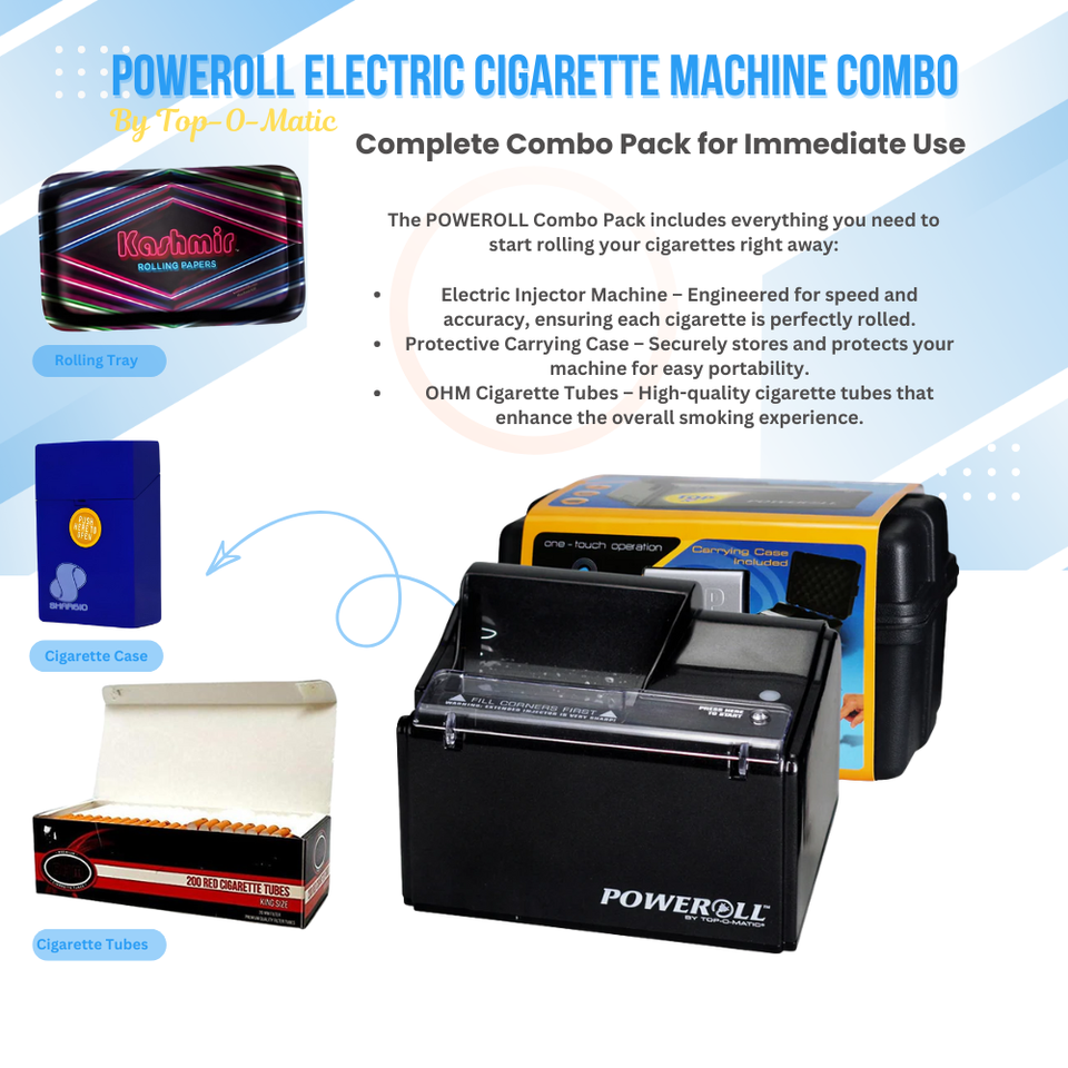 POWEROLL By Top-O-Matic Electric King Size Cigarette Machine Combo | eBay