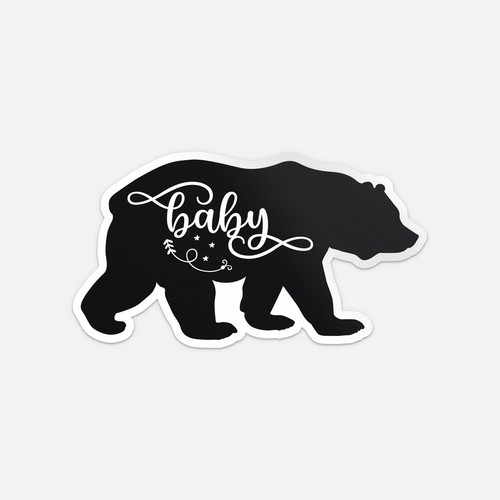 Baby Bear Car Bumper Vinyl Sticker Decal | eBay
