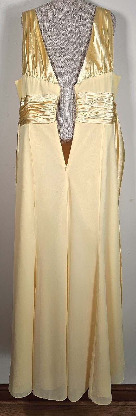 David's Bridal F12732 Chiffon Yellow Dress Gown Size 20 Long | eBay