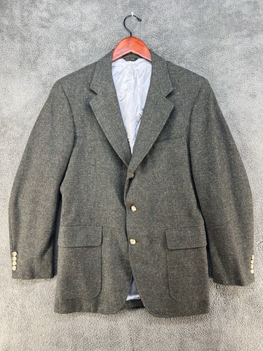 VTG Corbin Men's Tweed Sport Coat Blazer Two Button Plaid Herringbone ...