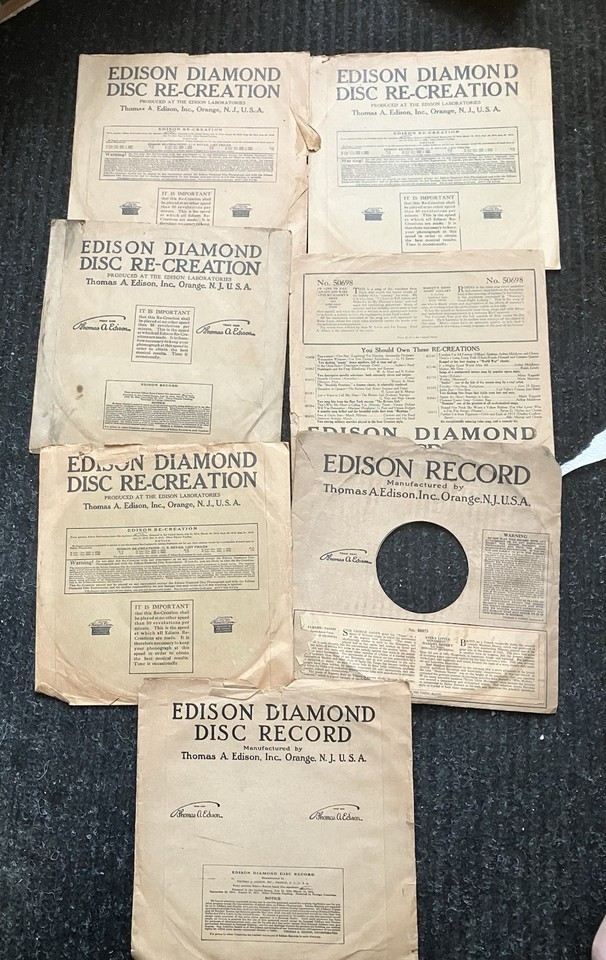 Edison Diamond Disc Re-Creation - Antique 1920's : Lot of 7 in original ...