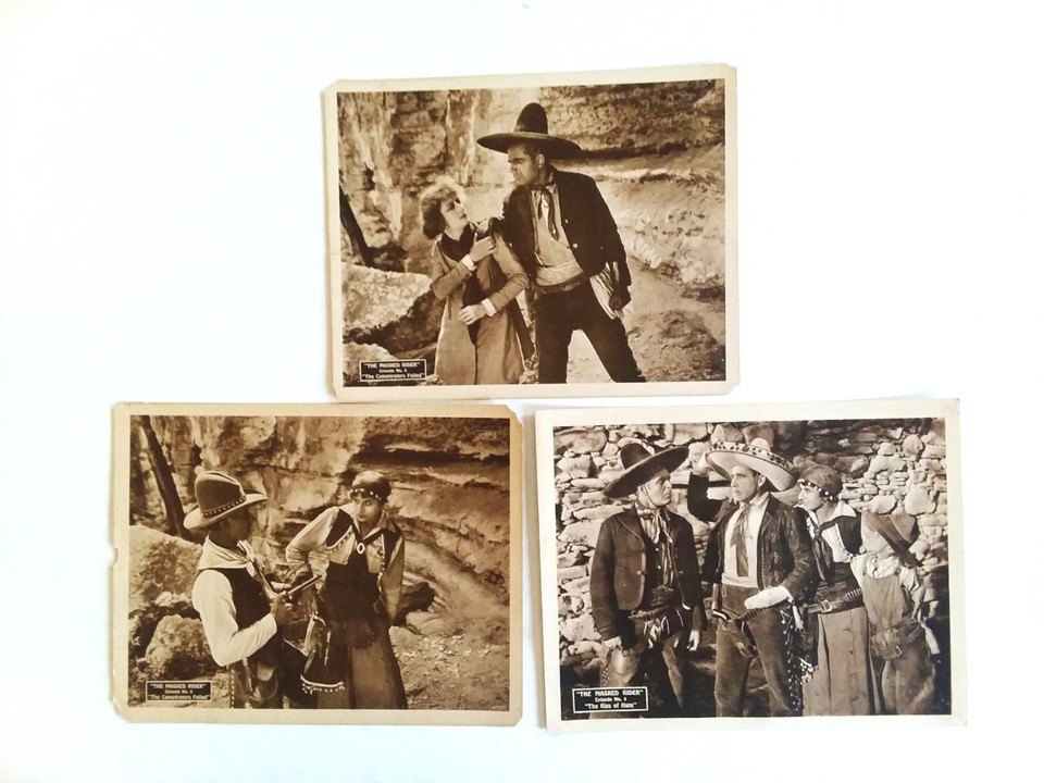 THE MASKED RIDER.....1919 SERIAL.....3 LOBBY CARDS...1 TITLE CARD | eBay