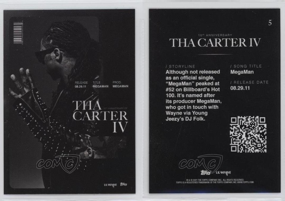 2021 Topps X Lil Wayne Tha Carter IV 10th Anniversary Lil Wayne MegaMan ...
