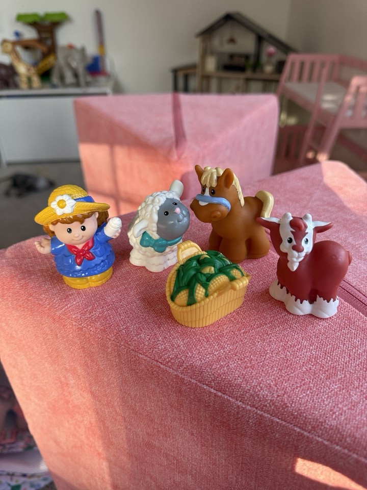 Vintage Little People Fisher Price Baby Farm Animals Complete Set Corn ...