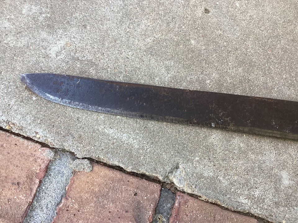 Antique wood handle hand forged long Knife 21-1/2” Long blade 17” long ...