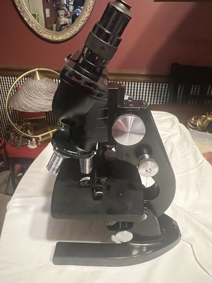 Antique AO Spencer Binocular Microscope w/ 3 Objectives Works #303401 ...