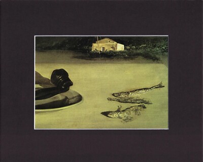 8X10 Matted Art Picture Print Surrealism Salvador Dali: Fish on Table ...