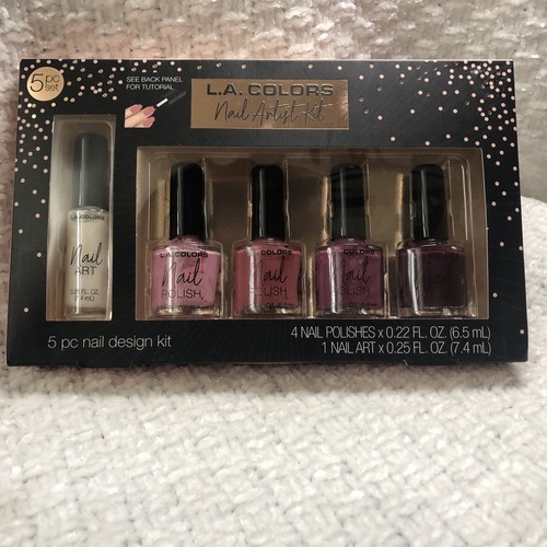 L.A. Colors NAIL ARTIST KIT-5pc. Set-4-.22oz Polishes & 1-.25oz. White ...