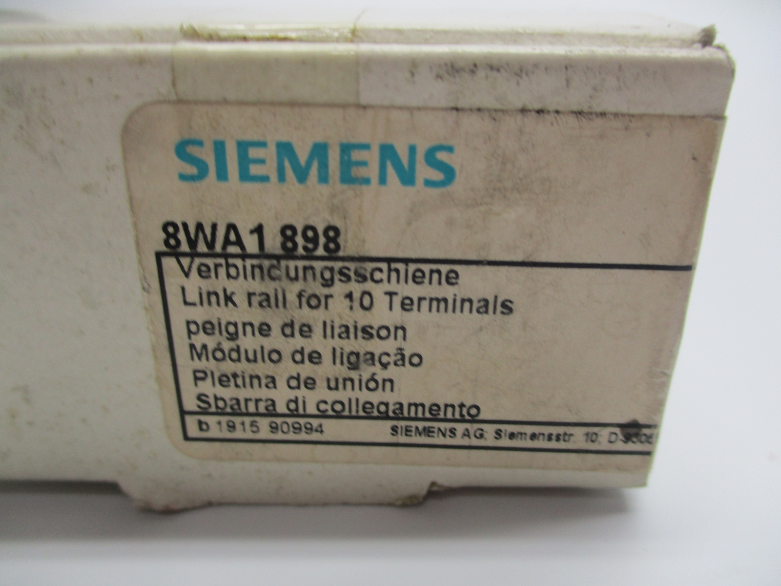 Siemens 8WA1898 Link Rail for 10 Terminals 8wa 1 9 for sale online | eBay