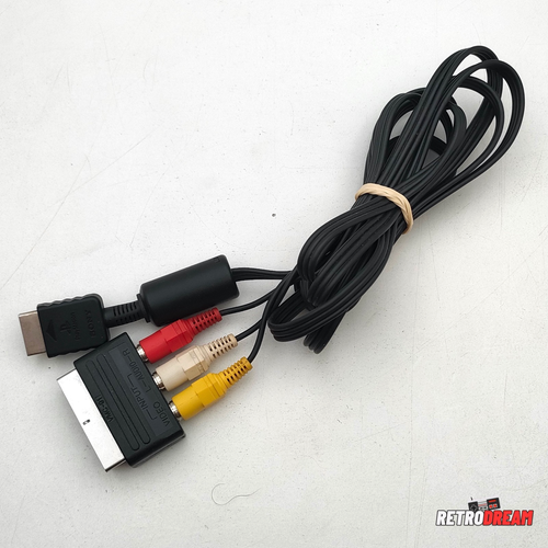 CABLE OFFICIEL SONY PLAYSTATION A/V RCA COMPOSITE + PERITEL (PS1 PS2 ...