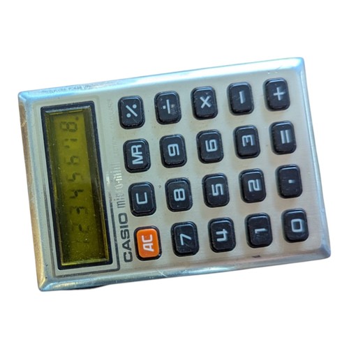 Casio Micro-Mini Electronic Calculator with Case Tested Works *READ A ...