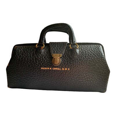 Vintage Lilly Black Pebbled Leather MD Doctor Medical Travel Bag | eBay