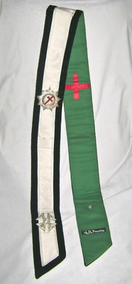 Antique Fraternal Masonic Knights Templar Baldric Sash Oswego NY Member ...