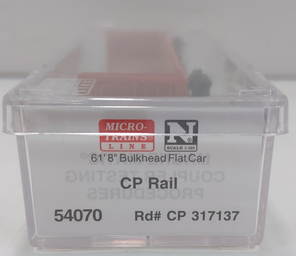 Micro-Trains 05400070 N CP Rail 61' 8" Bulkhead Flat Car #317137 NIB | eBay