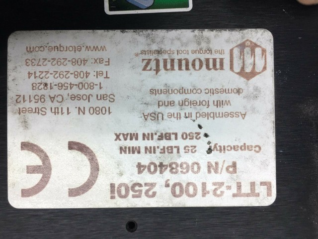 Mountz Torquelab Ltt-2100 25i 068401 Torque Tester for sale online | eBay