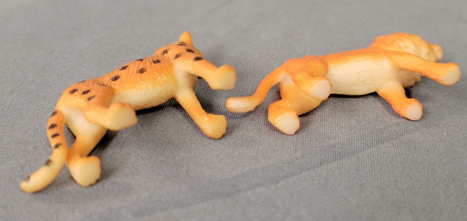 FOUR Tiny Miniature Assorted ANIMAL FIGURINES Figure Vinyl PVC China 2 ...