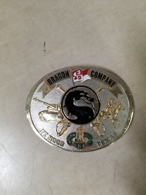 Dragon Company FT Hood Texas Brave Rifles 3 Belt Buckle DAMAGE Serial ...