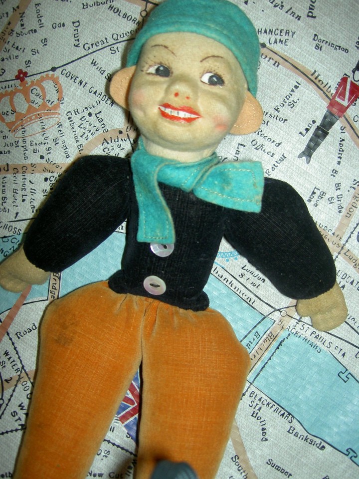 THREE (3) LARGE labeled Norah Wellings 12 1/2" cloth, DUTCH girl dolls ...