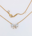 NEW 100% Authentic PANDORA 14k Gold P Sparkling Bow Pendant Necklace ...