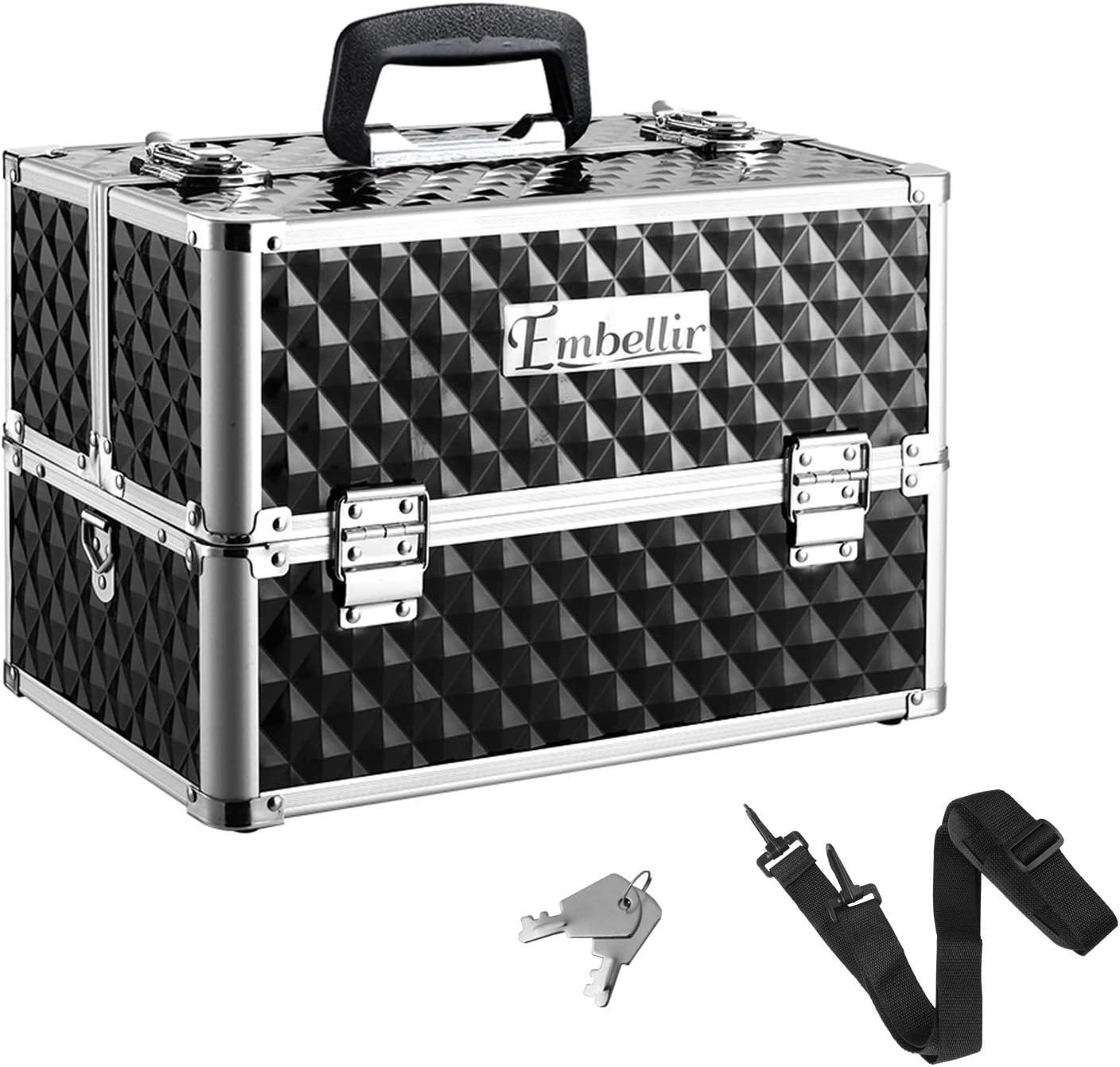 Makeup Case, Aluminium Lockable Beauty Cases Suitcase Make up Large ...