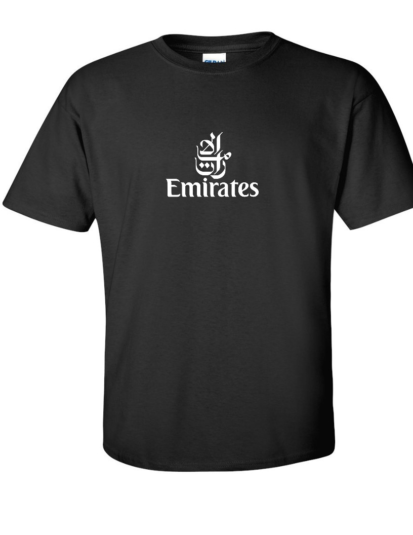 Fly Emirates White Logo Emirates Black Vintage Logo Shirt Emirati