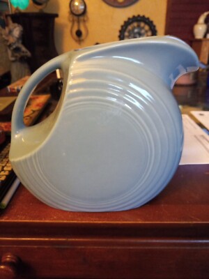 FIESTAWARE! NEW!Large Vintage Fiestaware disc pitcher Dusky Blue-Never ...