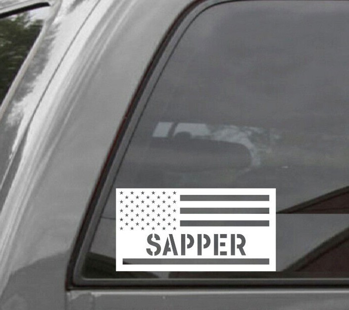 USA AMERICAN FLAG/SAPPER Vinyl Window Decal Sticker U.S. ARMY SAPPER | eBay